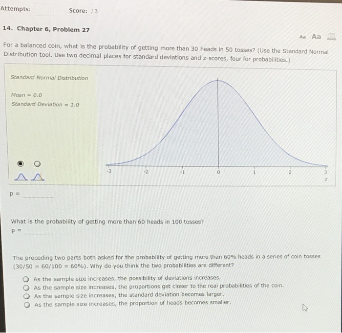 Solved Attempts Score: 3 14. Chapter 6, Problem 27 For a | Chegg.com