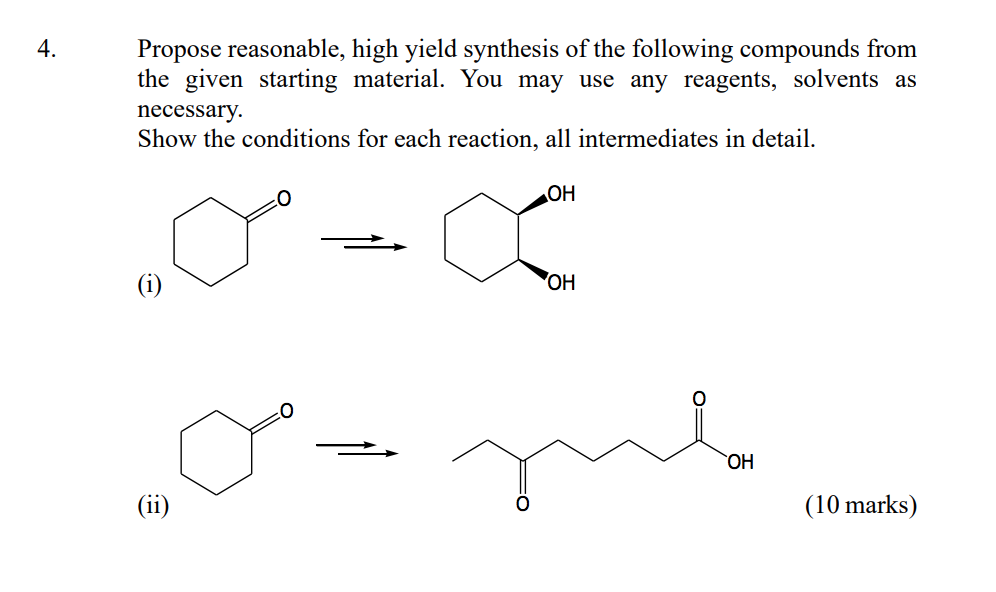 Solved Propose reasonable, high yield synthesis of the | Chegg.com
