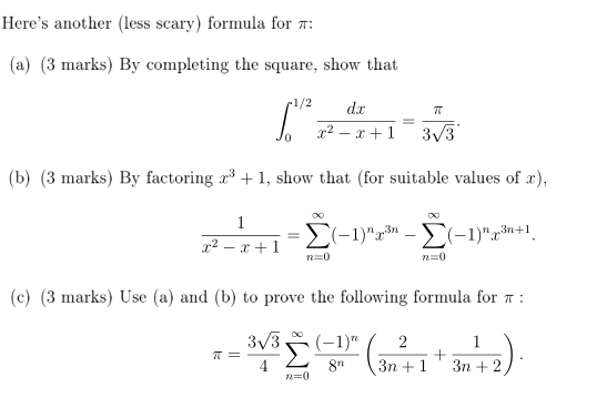 Solved Here's another (less scary) formula for : (a) (3 | Chegg.com