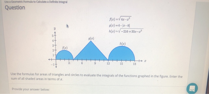 Solved Use a Geometric Formula to Calculate a Definite | Chegg.com