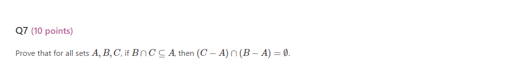 Solved Prove That For All Sets A B C If B∩c⊆a Then