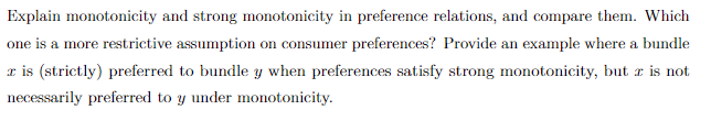 Solved Explain monotonicity and strong monotonicity in | Chegg.com