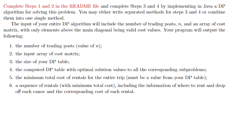 Solved Problem Description You are planning for a canoe trip | Chegg.com