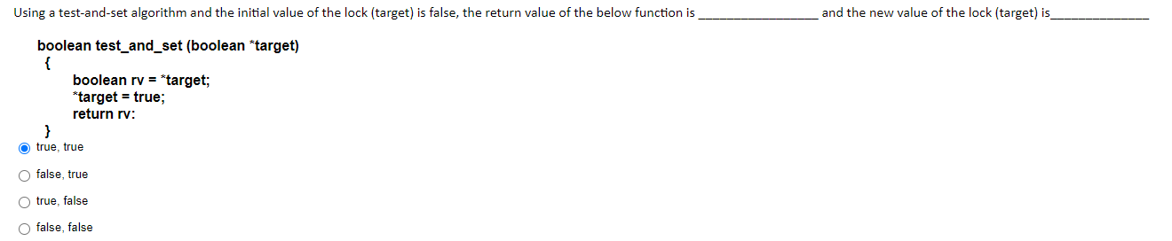 Solved Using a test-and-set algorithm and the initial value | Chegg.com