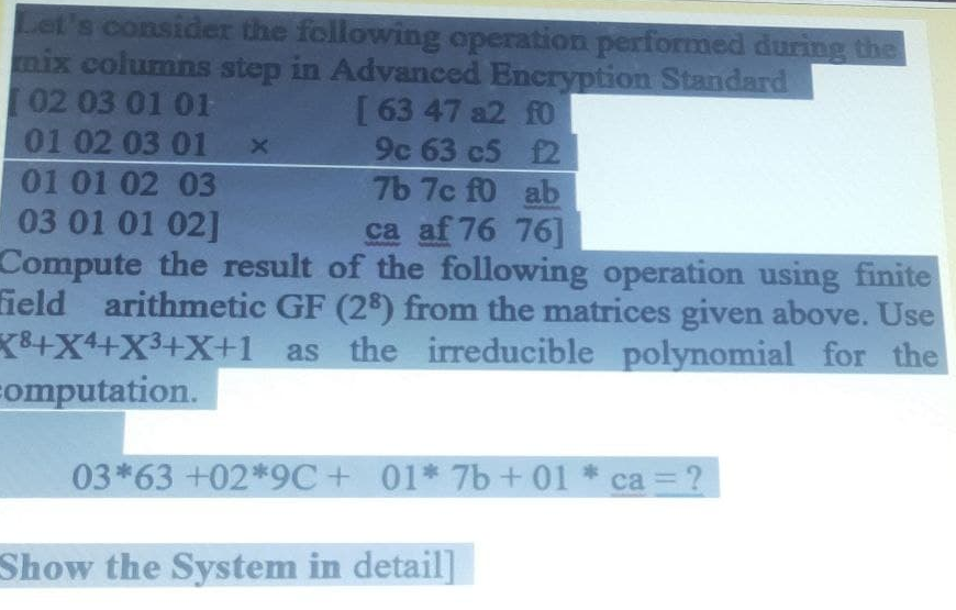 Solved Let's consider the following operation performed | Chegg.com
