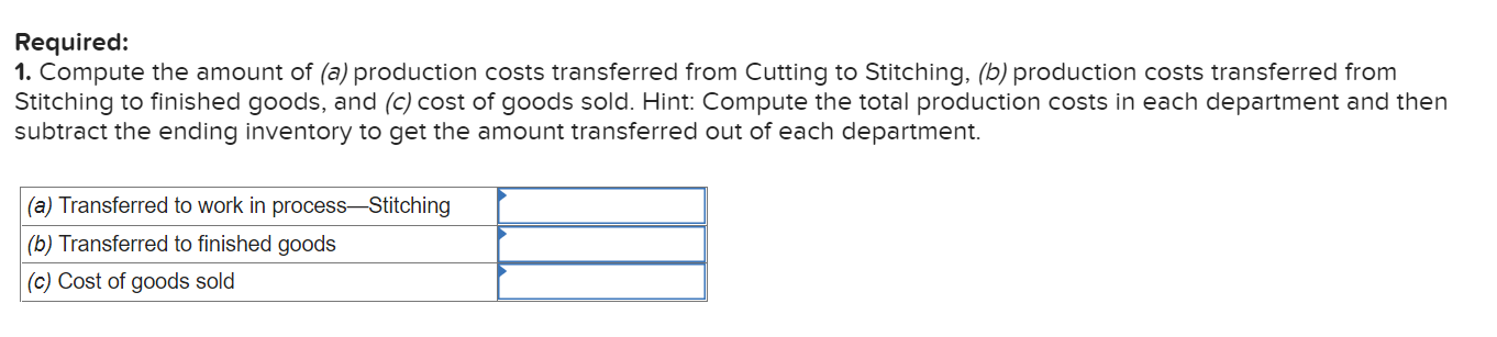 Solved Problem 20-5A (Algo) Production cost flow and | Chegg.com