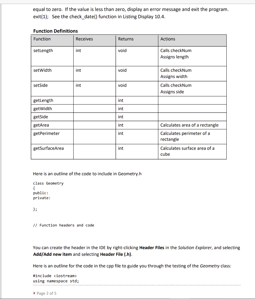 Solved Classes A Class Is A Programmer Defined Data Type