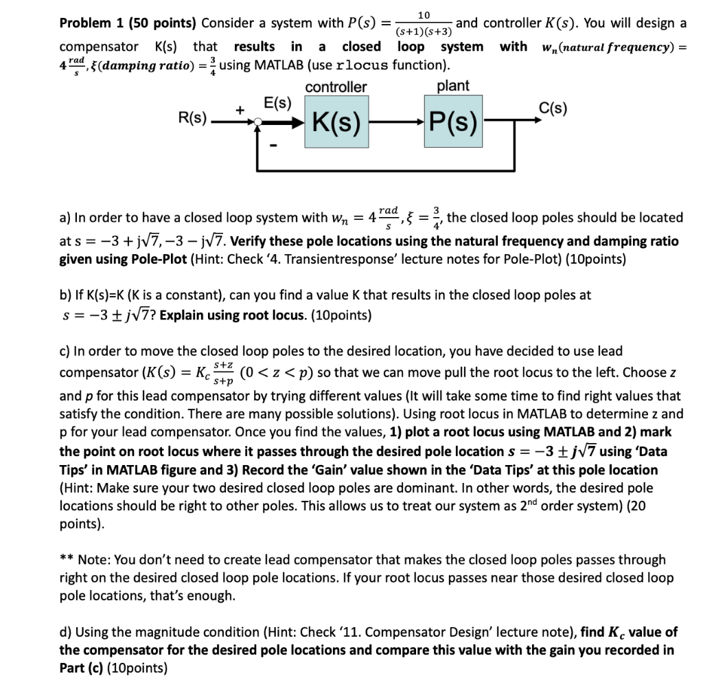 Problem 1 (50 points) Consider a system with | Chegg.com