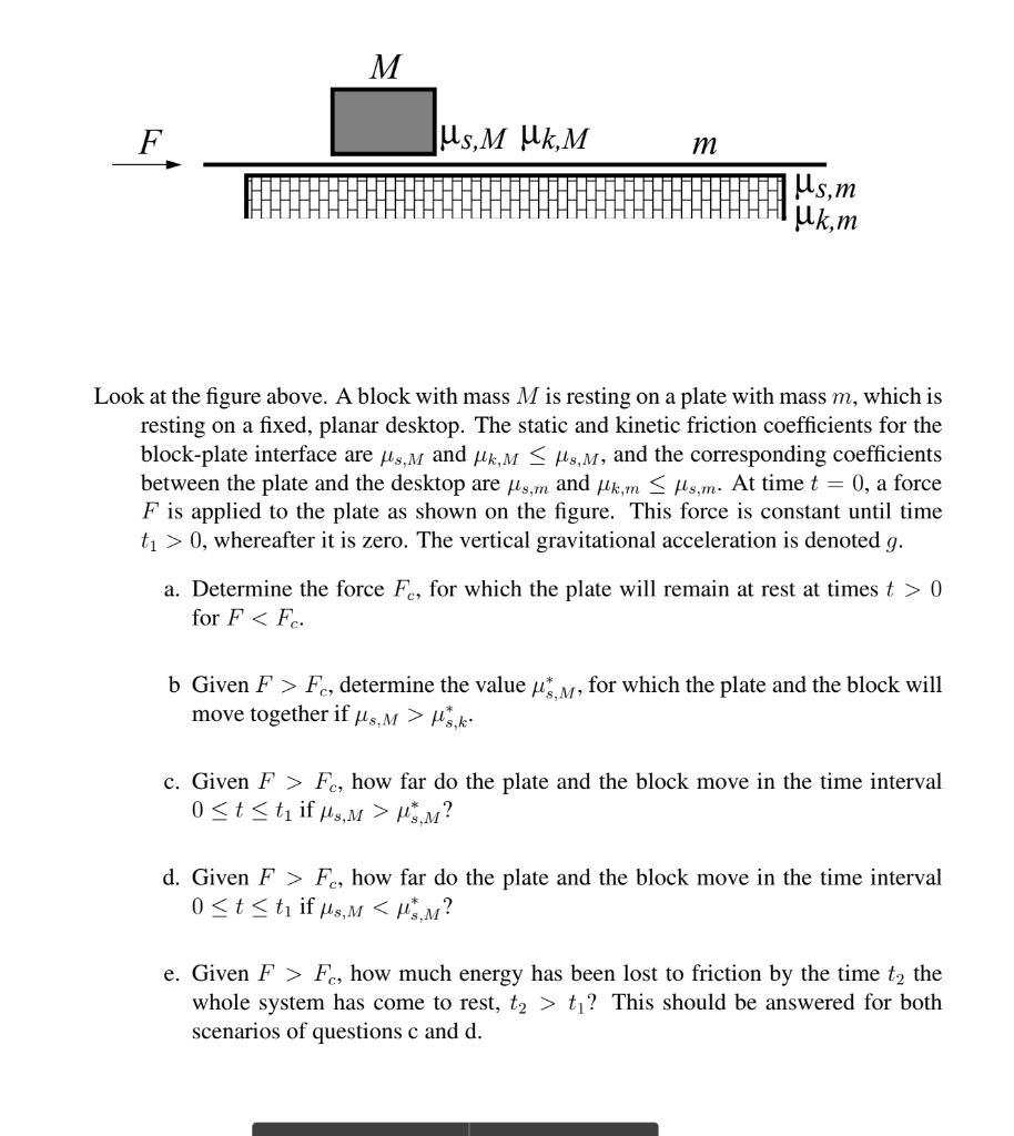 Solved Look at the figure above. A block with mass M is | Chegg.com