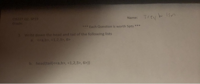 Solved Name: 5227 025P1 Each Question is worth Spts write | Chegg.com Solved Name: 5227 025P1 Each Question is worth Spts write | Chegg.com