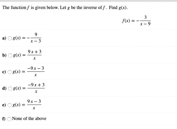 Solved table of values for an one-to-one function f is given | Chegg.com