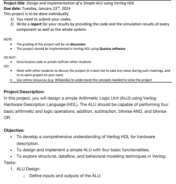 Solved Project title: Design and implementation of a Simple | Chegg.com