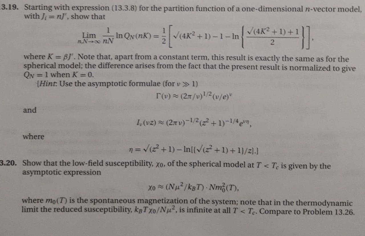 Solved 3.19. Starting with expression (13.3.8) for the | Chegg.com