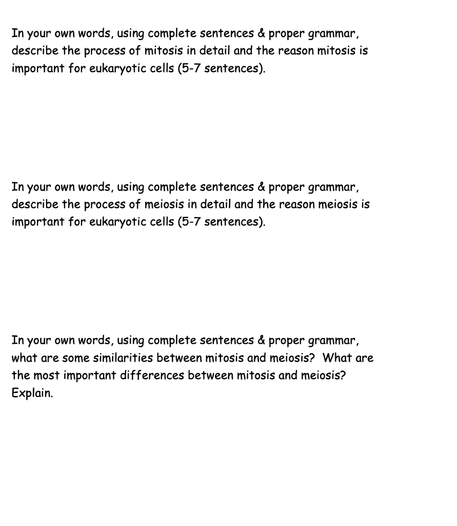 Solved In your own words, using complete sentences & proper | Chegg.com