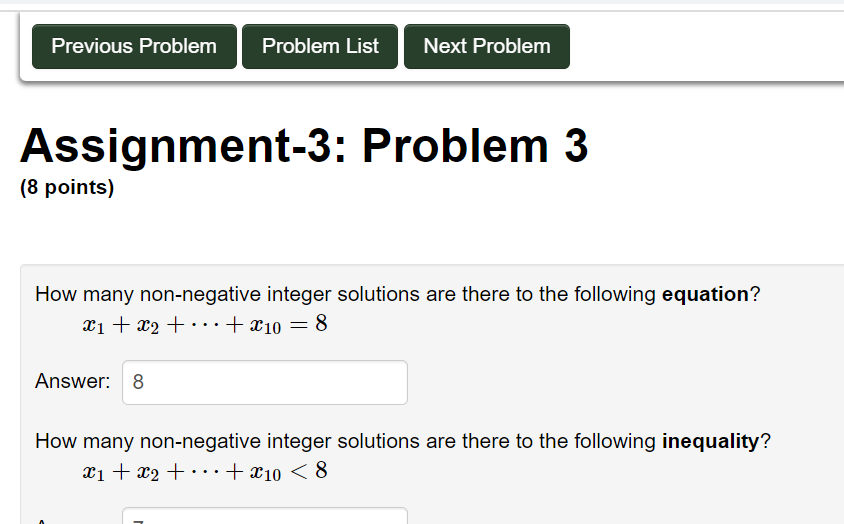 Solved Assignment 3 Problem 3 8 Points How Many 