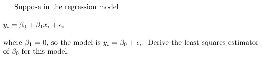 Solved Suppose in the regression model Yi = Bo + B1x i = | Chegg.com