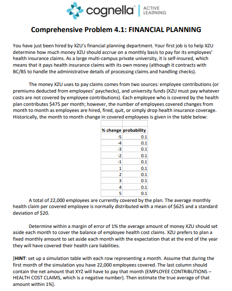 Solved i need excel solution Comprehensive Problem 4.1: | Chegg.com