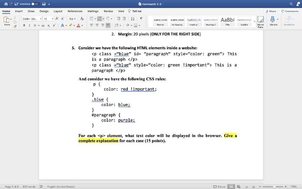 Solved 5. Consider we have the following HTML elements | Chegg.com