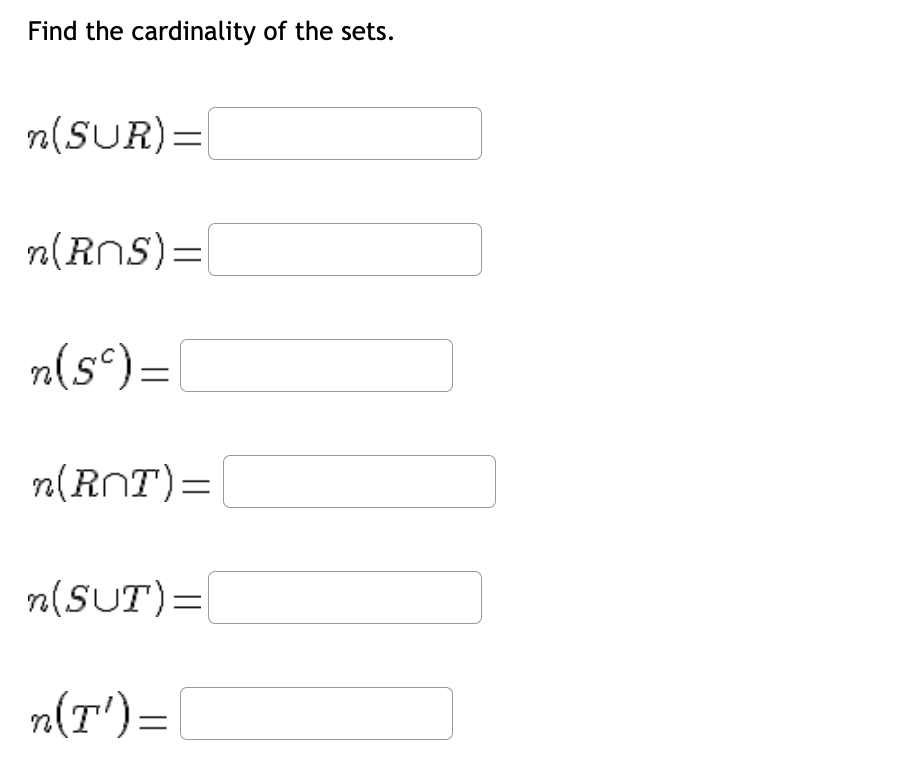 Solved The sets R,S, and T are displayed in the Venn diagram | Chegg.com