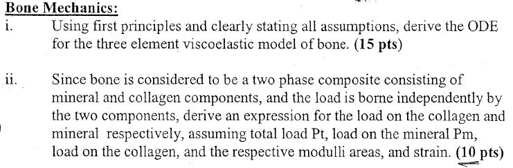 Bone Mechanics: Using first principles and clearly | Chegg.com