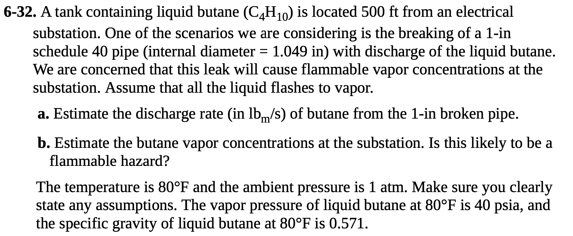 Solved 6-32. A tank containing liquid butane (C4H10) is | Chegg.com