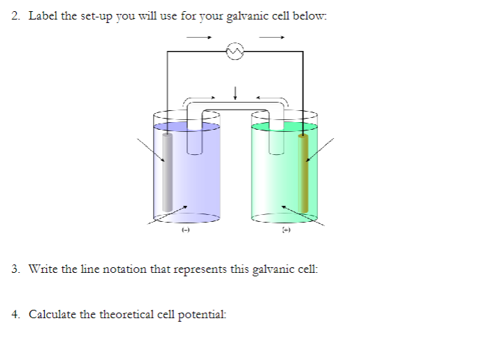 2. Label the set-up you will use for your galvanic | Chegg.com