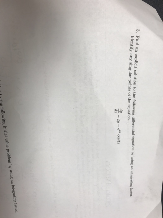 Solved Find an explicit solution to the following | Chegg.com