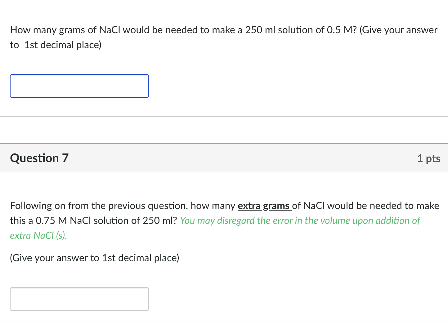 Solved How many grams of NaCl would be needed to make a | Chegg.com