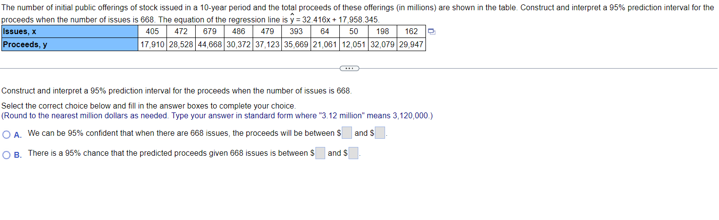 Solved Construct and interpret a 95% prediction interval for | Chegg.com