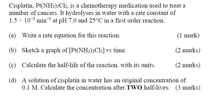 Cisplatin, \\( | Chegg.com Cisplatin, \\( | Chegg.com
