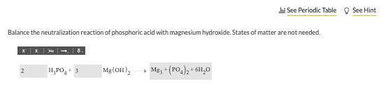 Solved Balance the neutralization reaction of phosphoric | Chegg.com