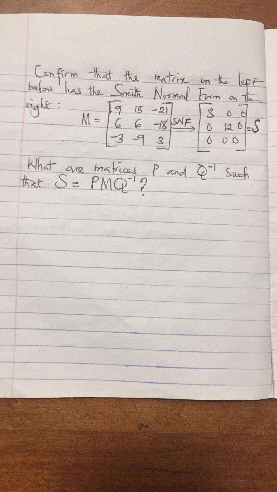 Solved Confirm that the matrix on the bee befow has the | Chegg.com