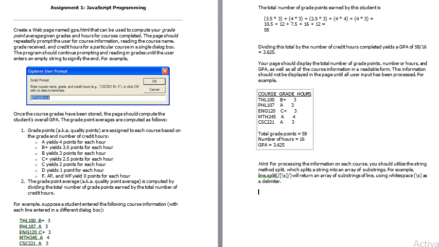 Solved Assignment 1: JavaScript Programming The total number | Chegg.com