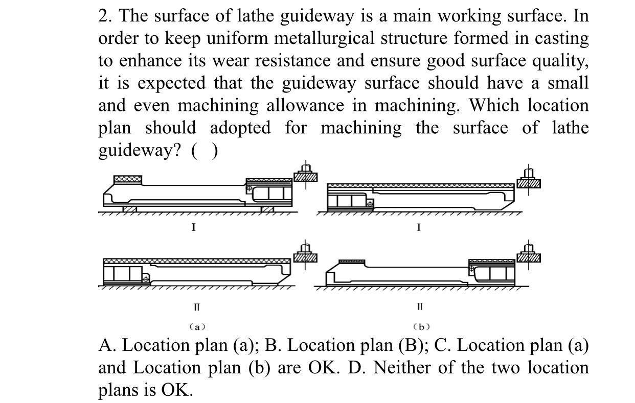 Solved 2. The surface of lathe guideway is a main working | Chegg.com