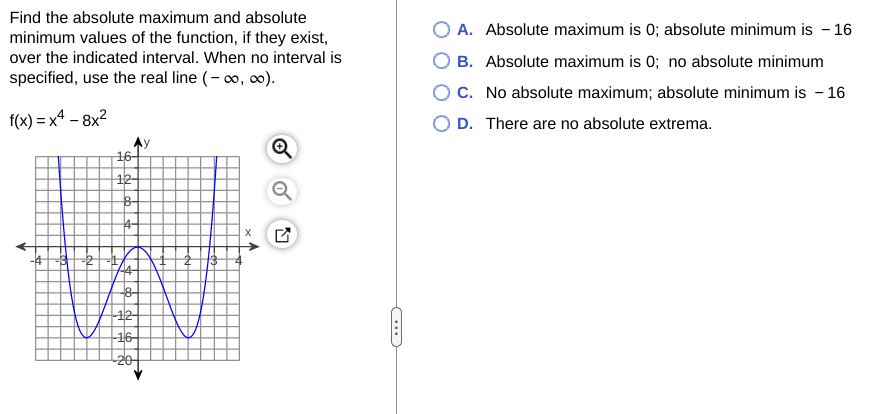 Solved Find the absolute maximum and absolute A. Absolute | Chegg.com
