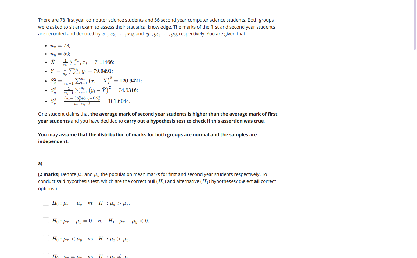 Solved There are 78 first year computer science students and | Chegg.com