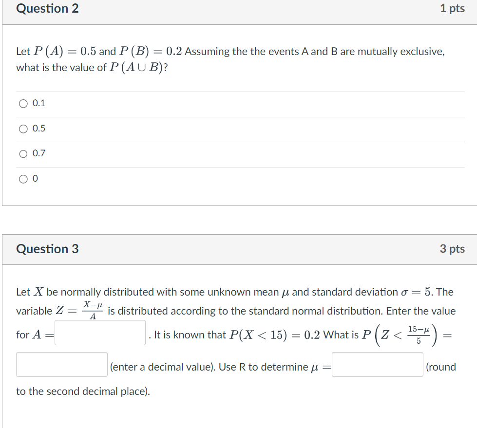 Solved Let P(A)=0.5 and P(B)=0.2 Assuming the the events A | Chegg.com