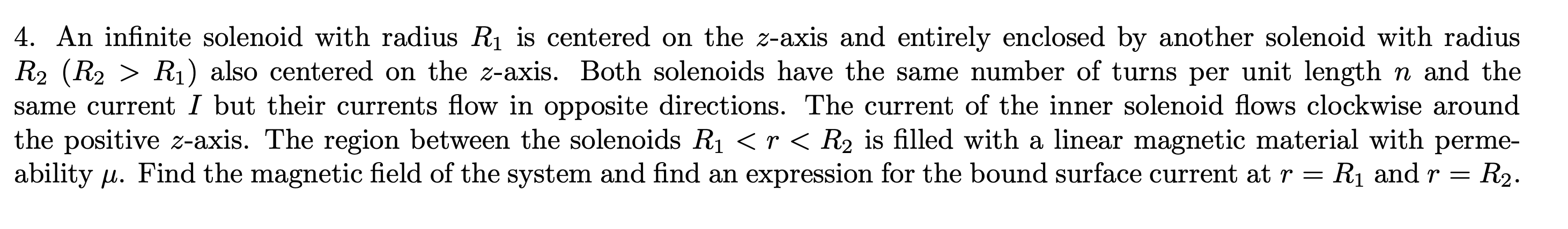 Solved 4. An infinite solenoid with radius R1 is centered on | Chegg.com