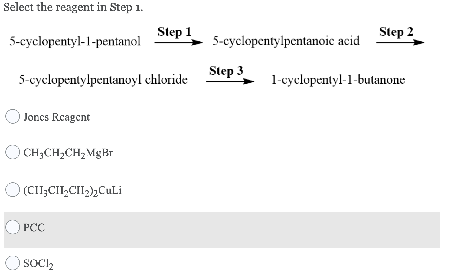 Solved Select the reagent in Step 1. Step 1 Step 2 | Chegg.com