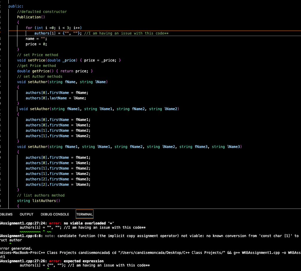 Solved void setAuthor(string fName1, string UName1, string | Chegg.com