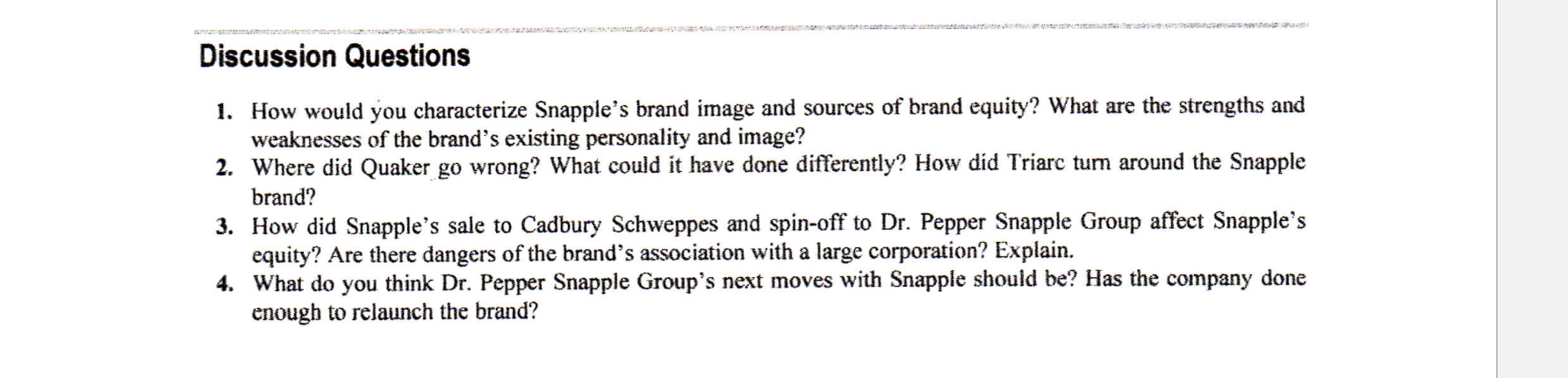 Solved Discussion Questions 1. ﻿How would you characterize | Chegg.com