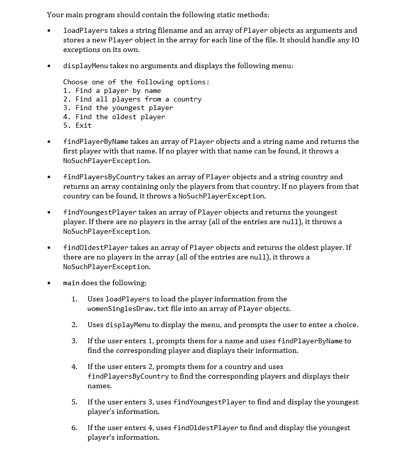 Solved Needed in Java please... This program also needs to | Chegg.com