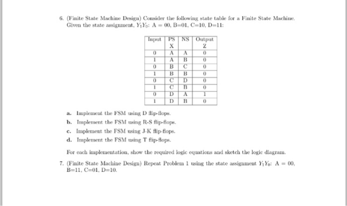 Solved (Finite State Machine Design) Consider the following | Chegg.com