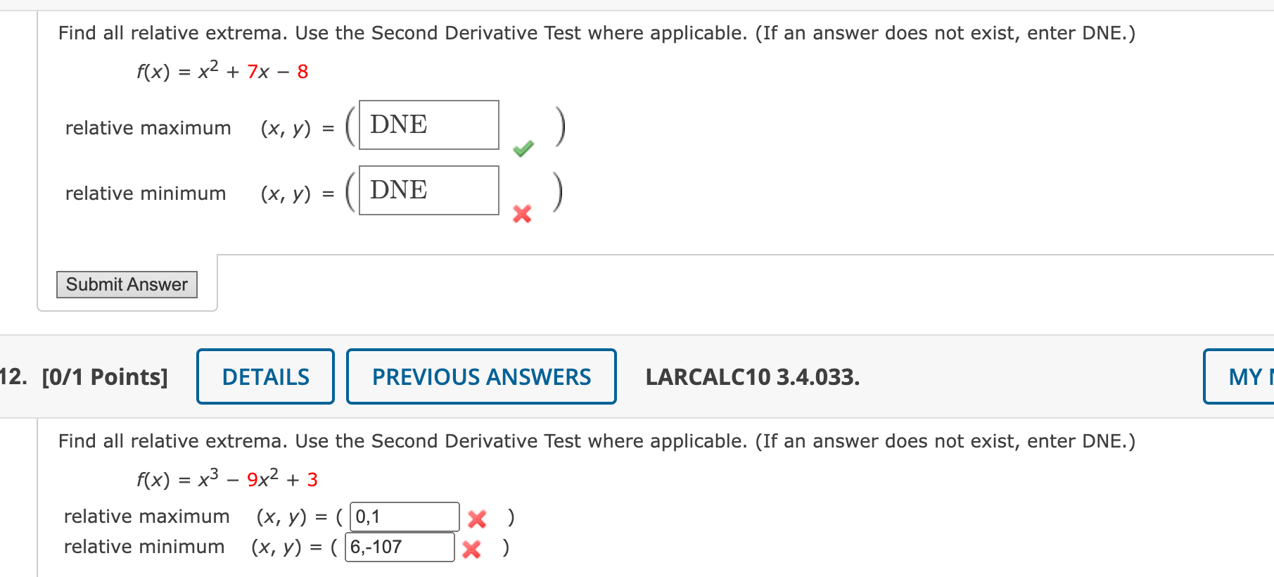 Solved Find all relative extrema. Use the Second Derivative | Chegg.com