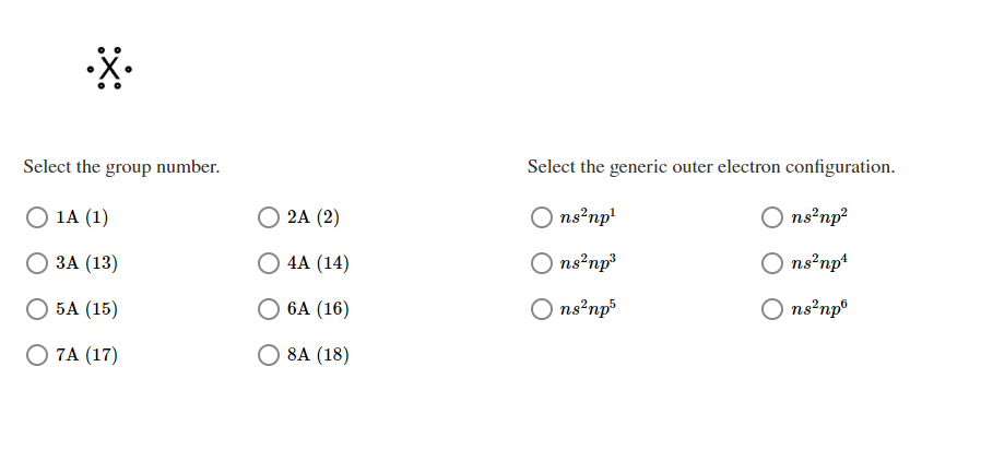 Solved What are the group numbers and the generic outer | Chegg.com