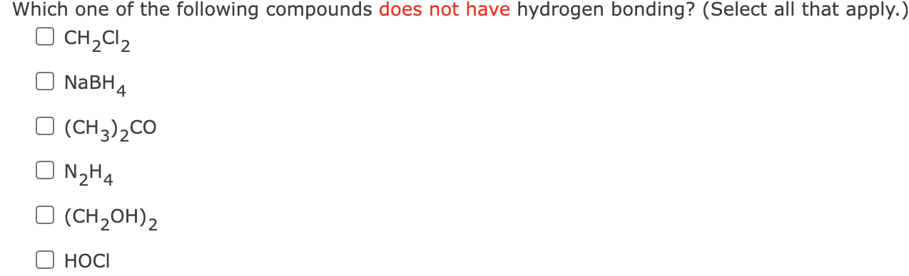 Solved Which one of the following compounds does not have | Chegg.com