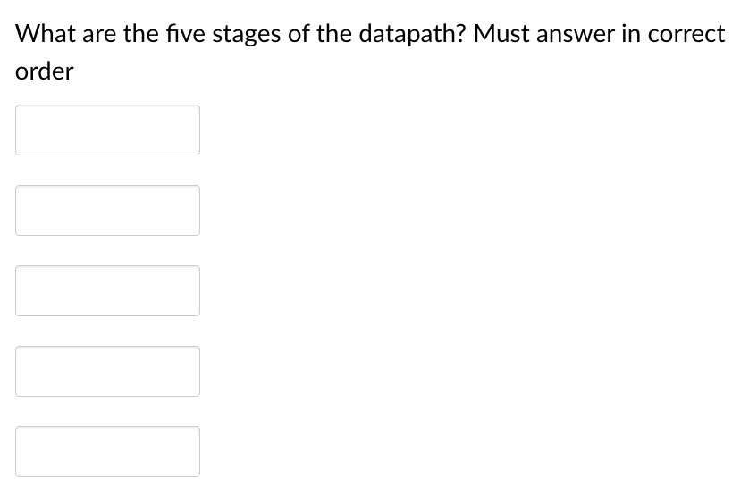 Solved What are the five stages of the datapath? Must answer | Chegg.com