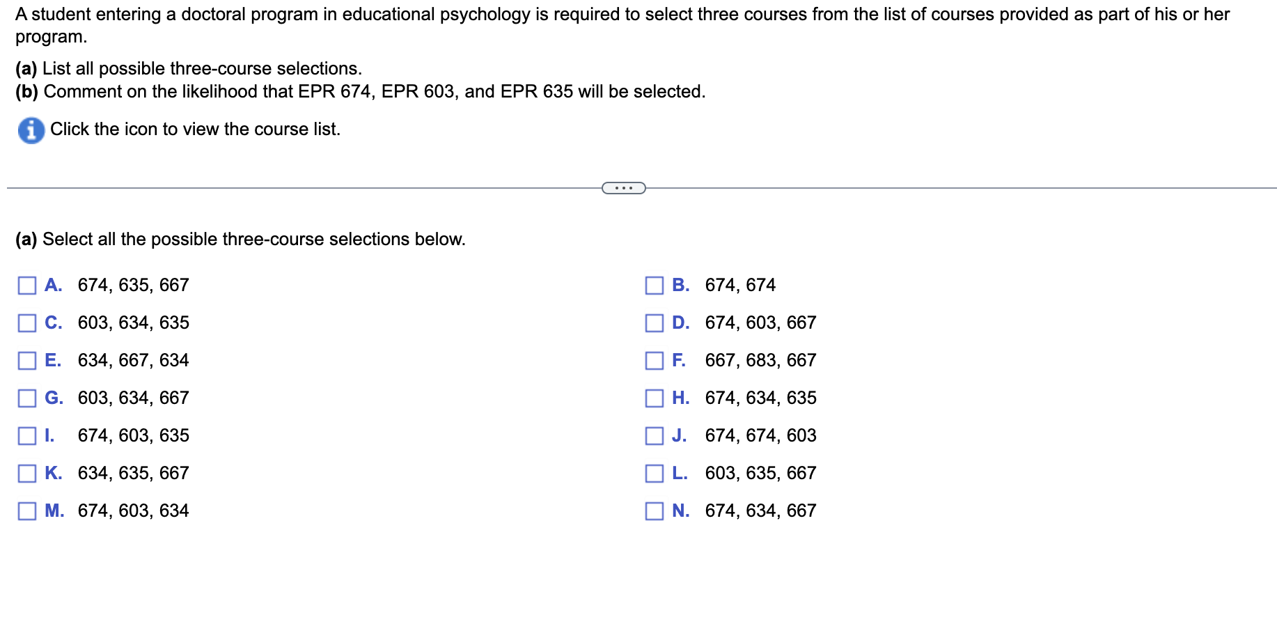 Solved EPR 674, Nonparametric Statistics EPR 603, Research | Chegg.com
