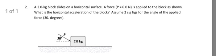Solved A 2.0-kg block slides on a horizontal surface. A | Chegg.com