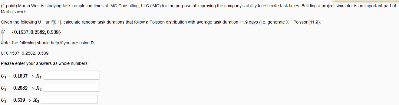 Solved Martin's work. Given the following U∼ unif[0,1], | Chegg.com